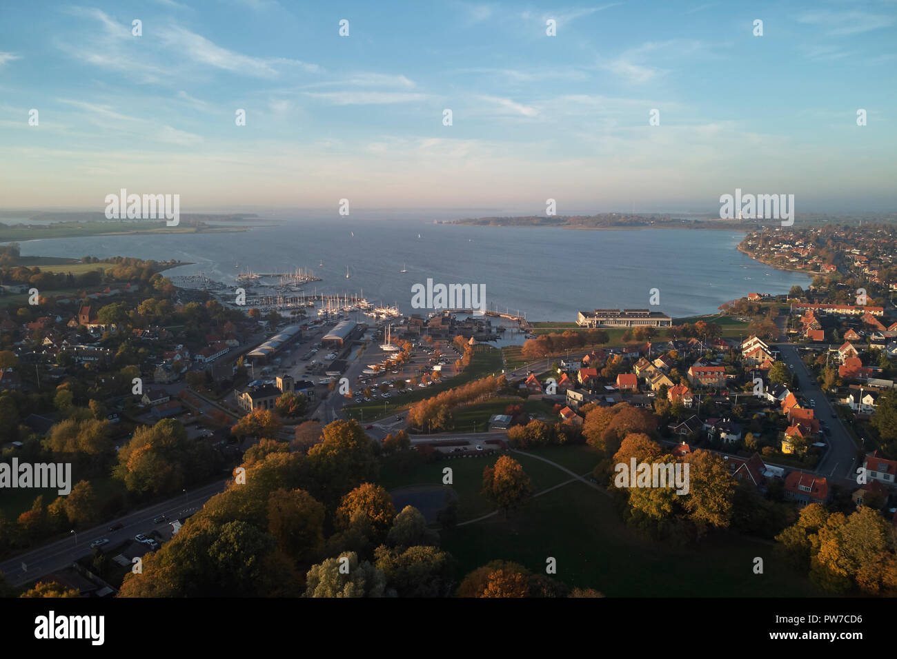 Aerial view of Rosklide inlet in Denmark Stock Photo - Alamy