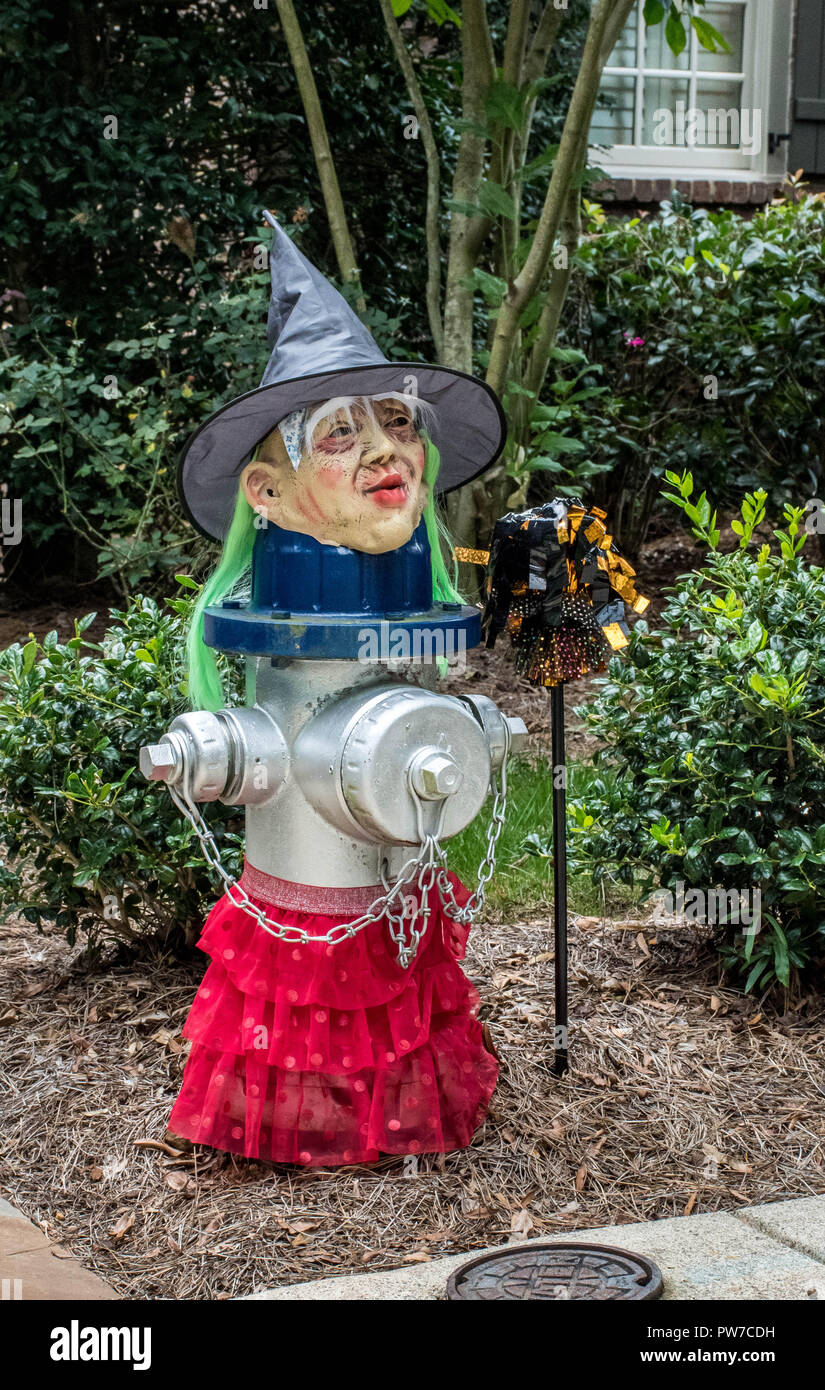 A fire hydrant smartly dressed as a witch for Halloween, Woodstock ...