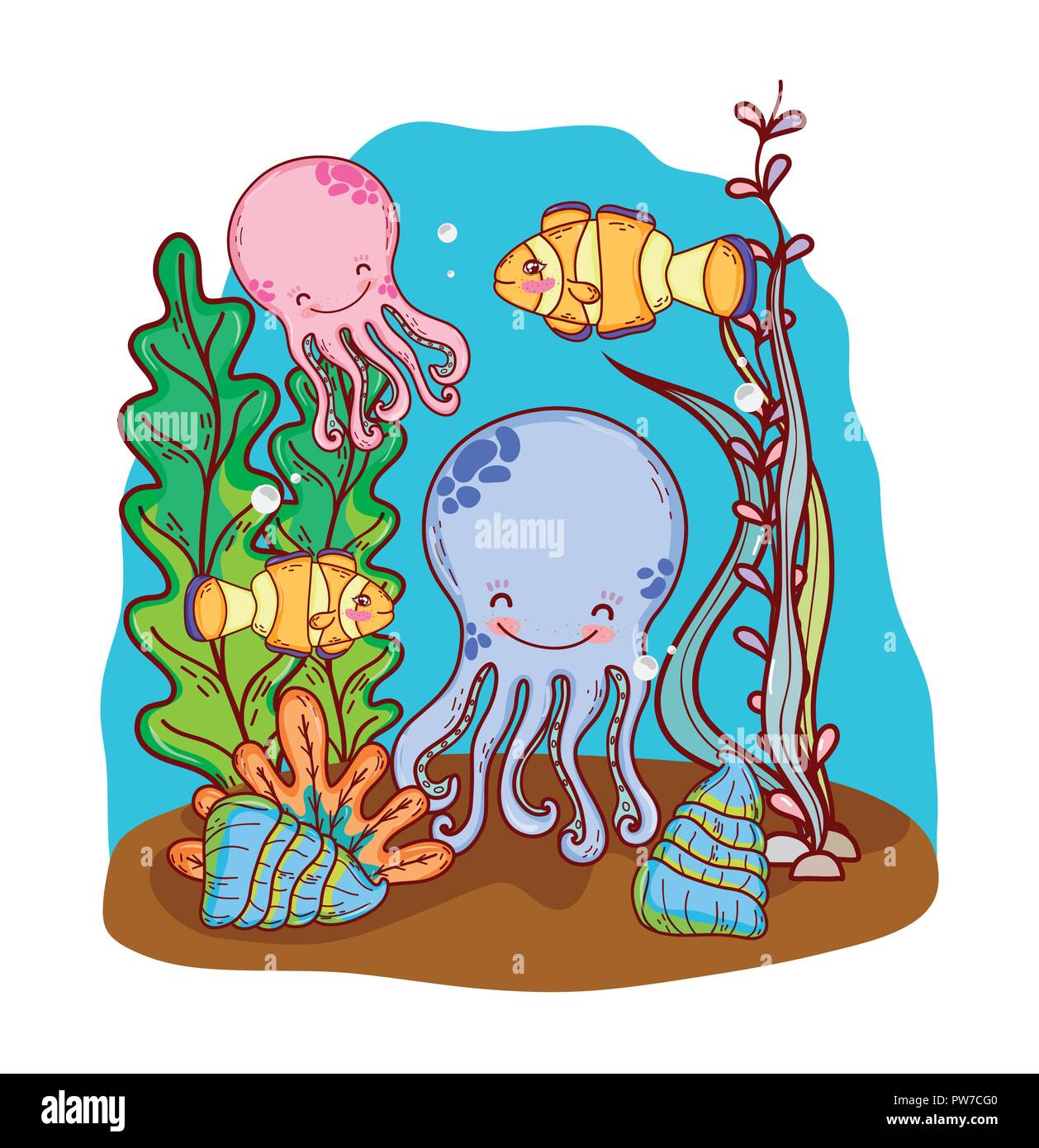 aquatic marine life Stock Vector Image & Art - Alamy