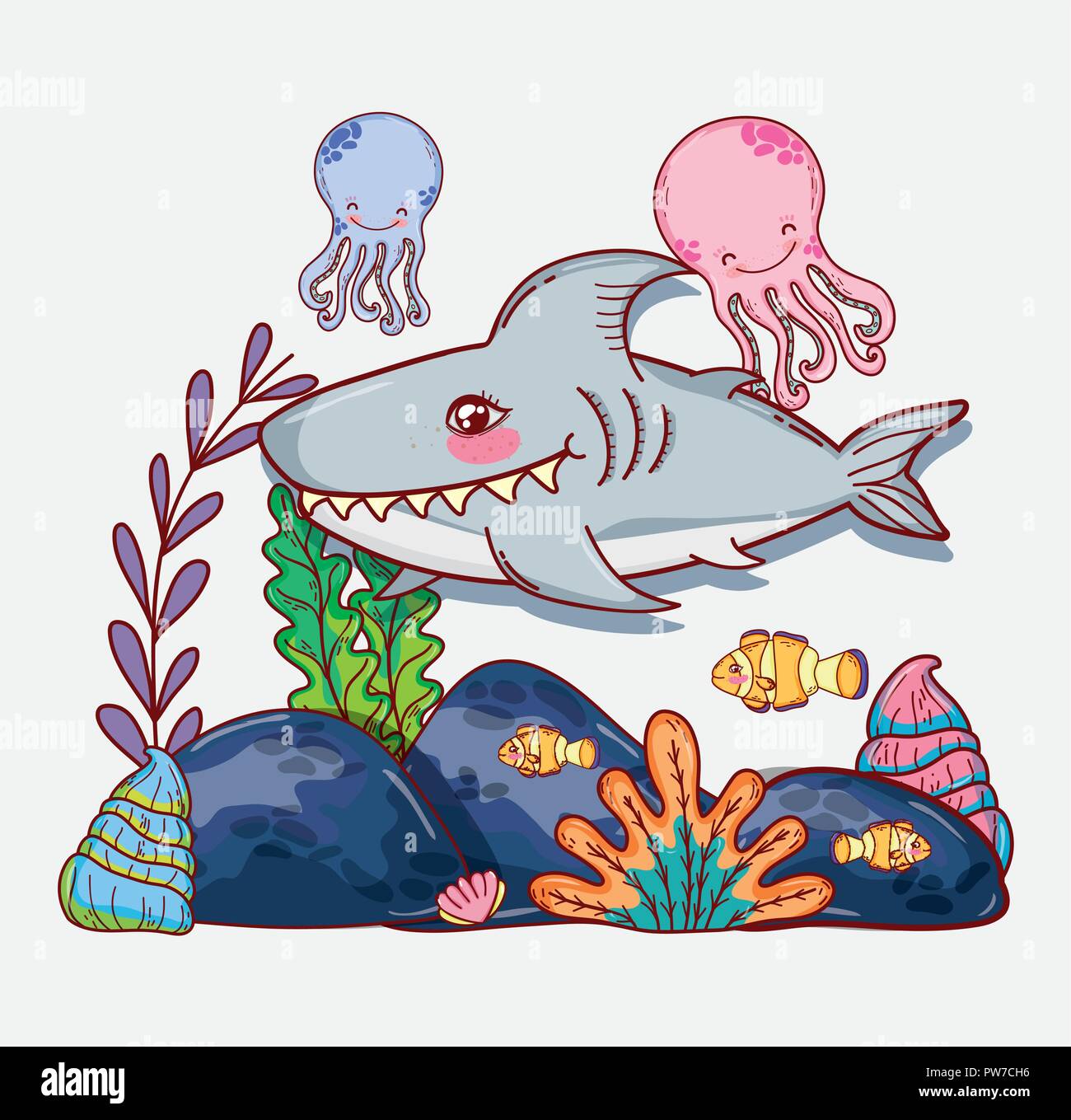 aquatic marine life Stock Vector Image & Art - Alamy