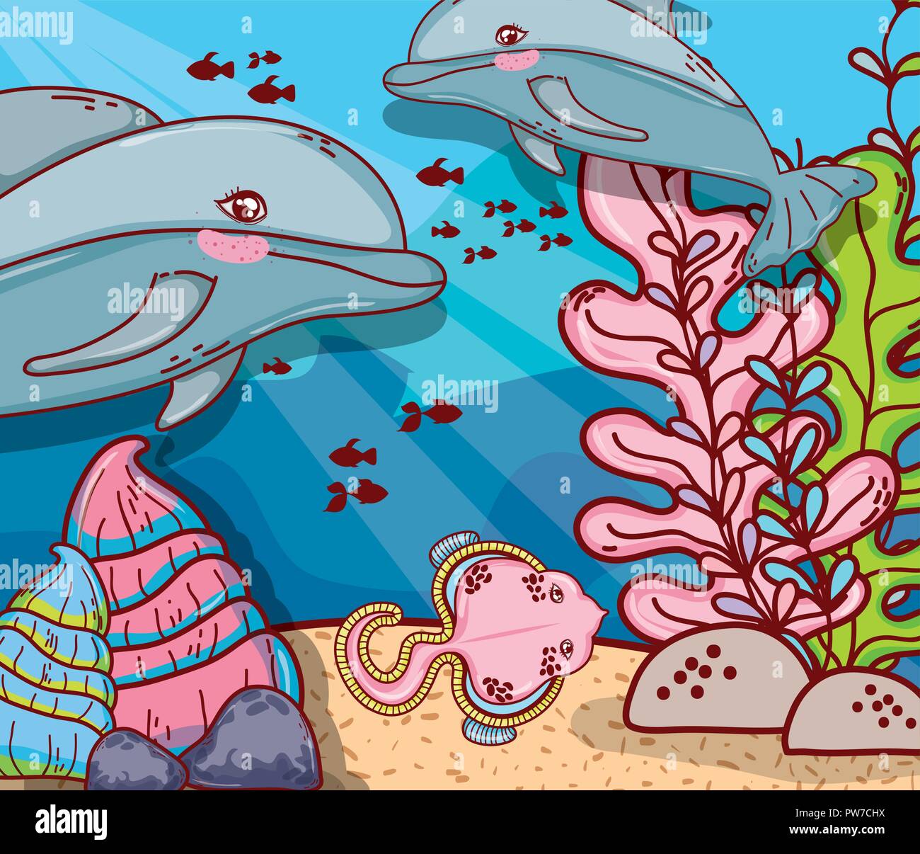 Marine Ecosystem Stock Vector Images - Alamy