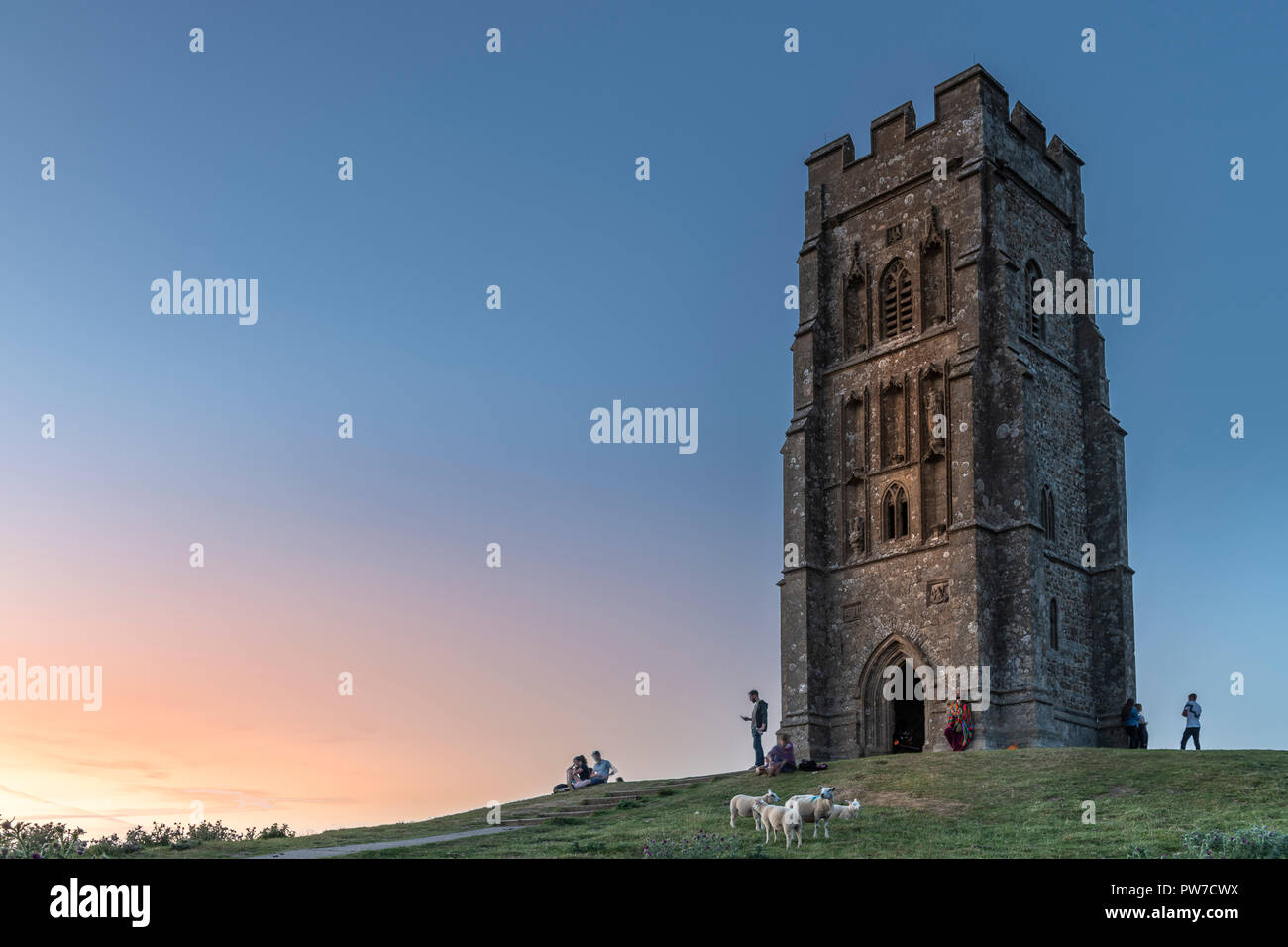 Glastonbury tor sunset hi-res stock photography and images - Alamy