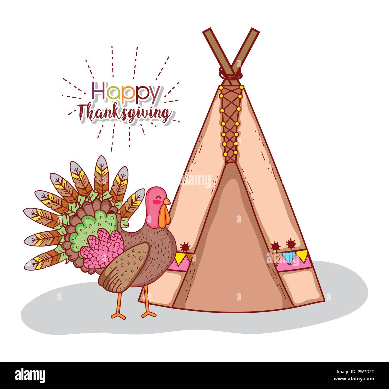 turkey animal and indigenous camping tent Stock Vector Image & Art - Alamy