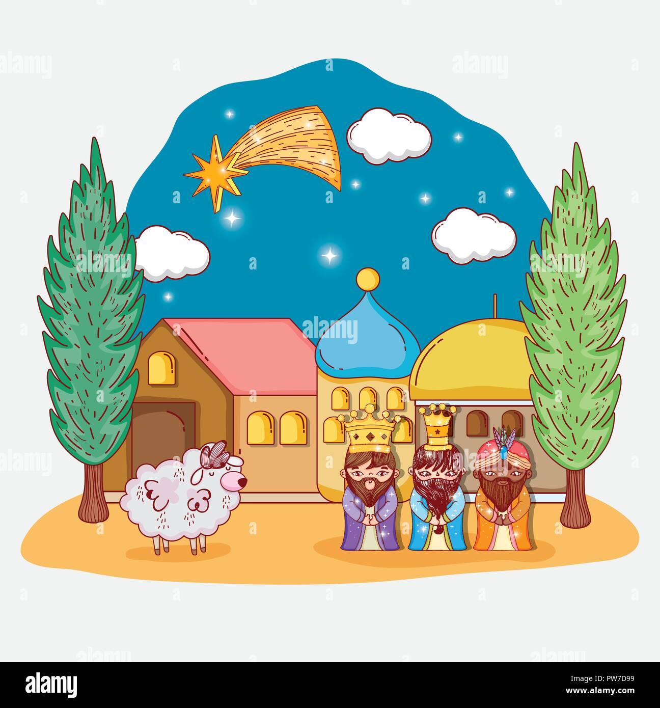 Three christmas trees in Stock Vector Images - Alamy