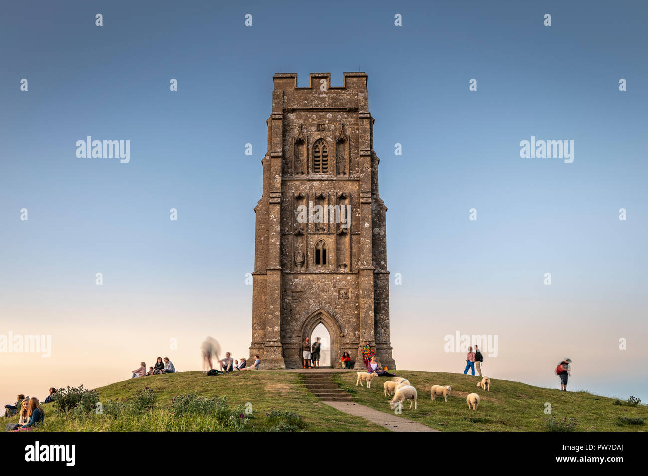 Glastonbury tor sunset hi-res stock photography and images - Alamy