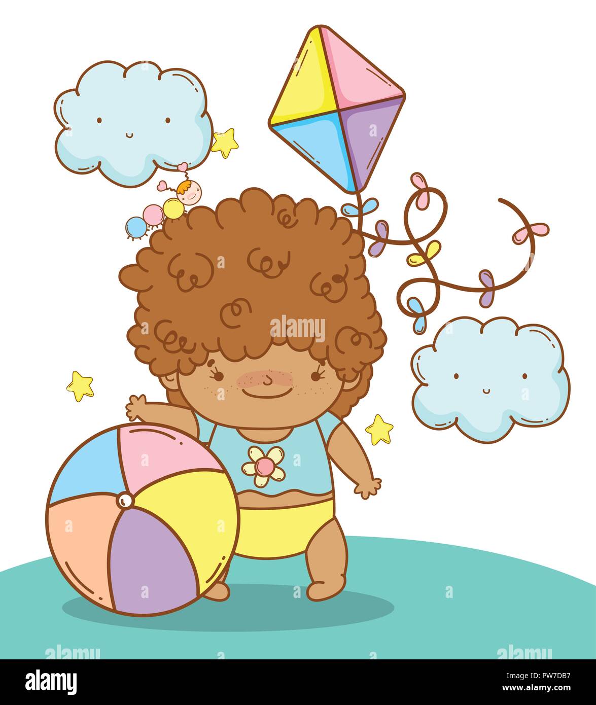 Baby shower card kawaii Stock Vector Images - Alamy