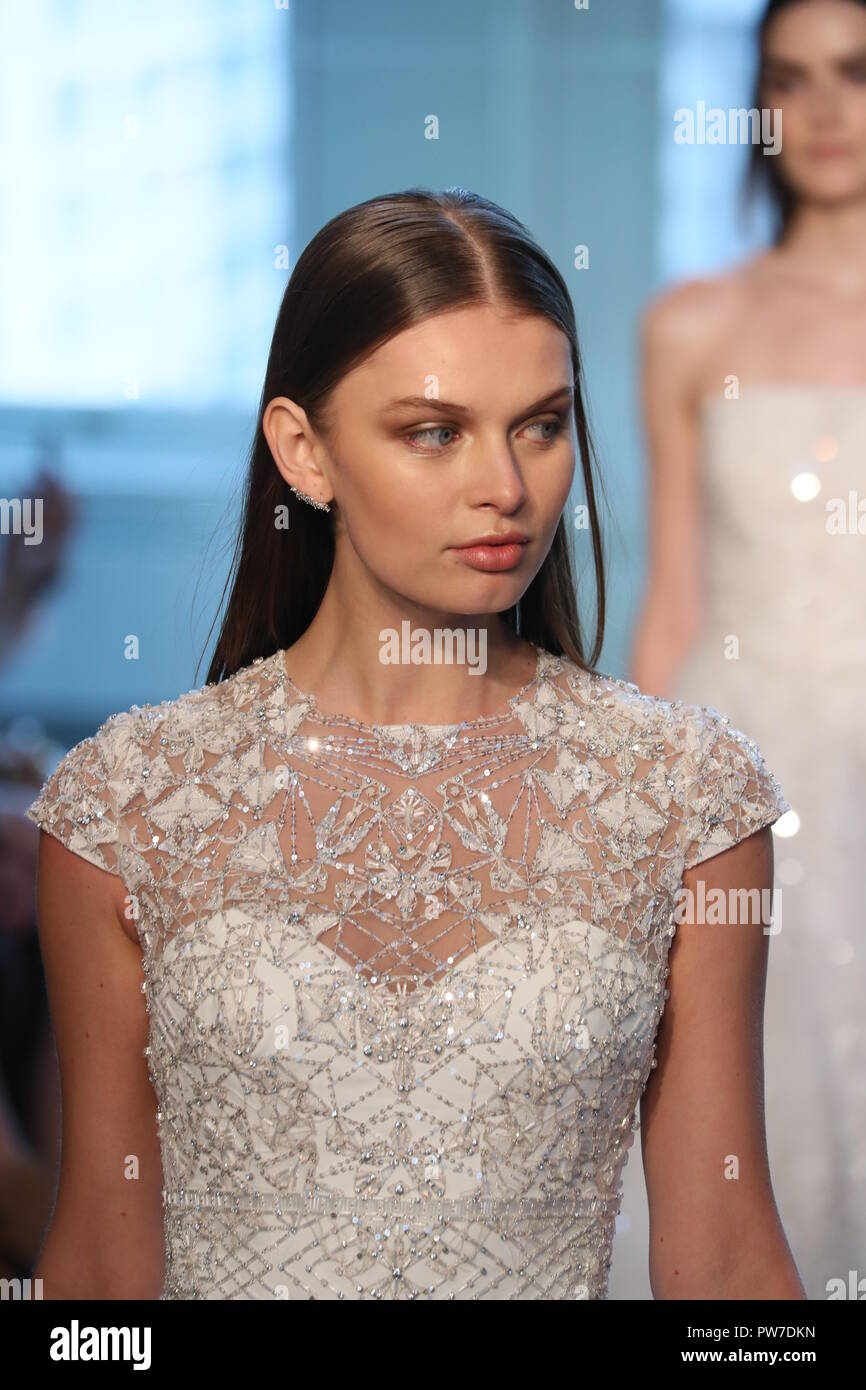 NEW YORK, NY - APRIL 13: Models walk the runway finale for the Justin ...