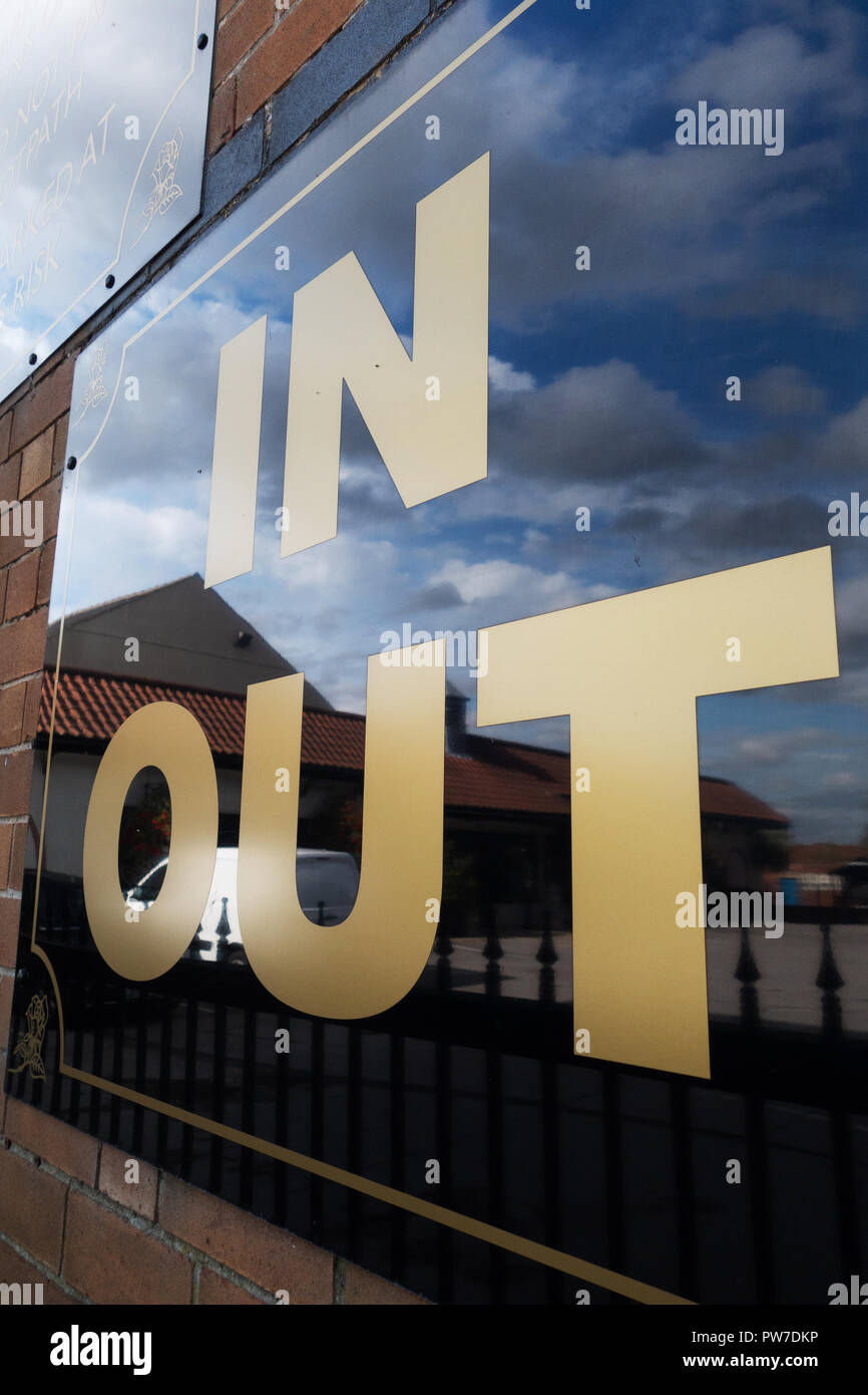 in and out sign Stock Photo - Alamy