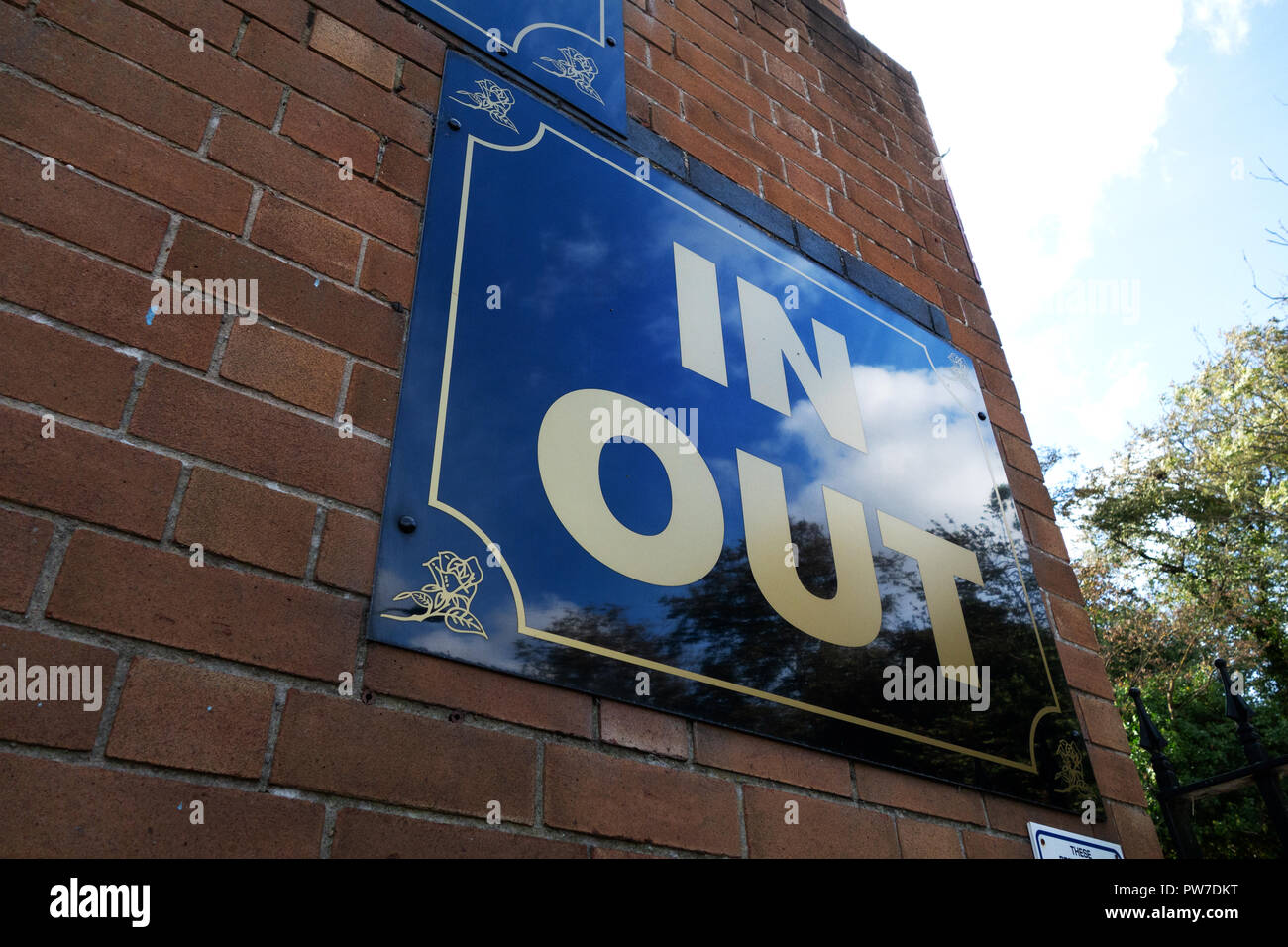 in and out sign Stock Photo - Alamy