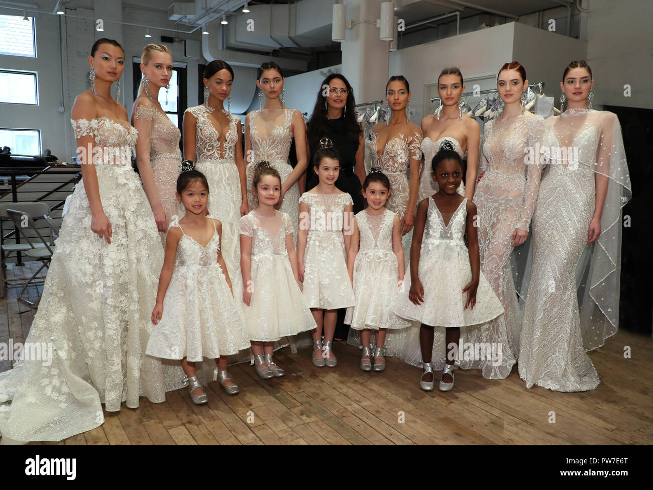 NEW YORK, NY - APRIL 13: Designer Berta Balilti and models posing ...