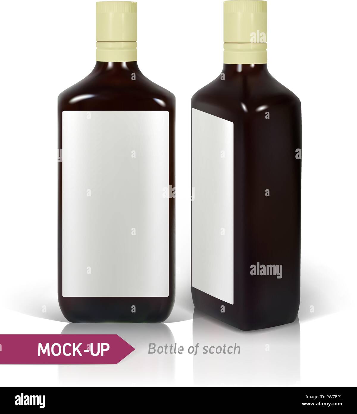 Dark realistic square Scotch bottles Stock Vector Image & Art - Alamy