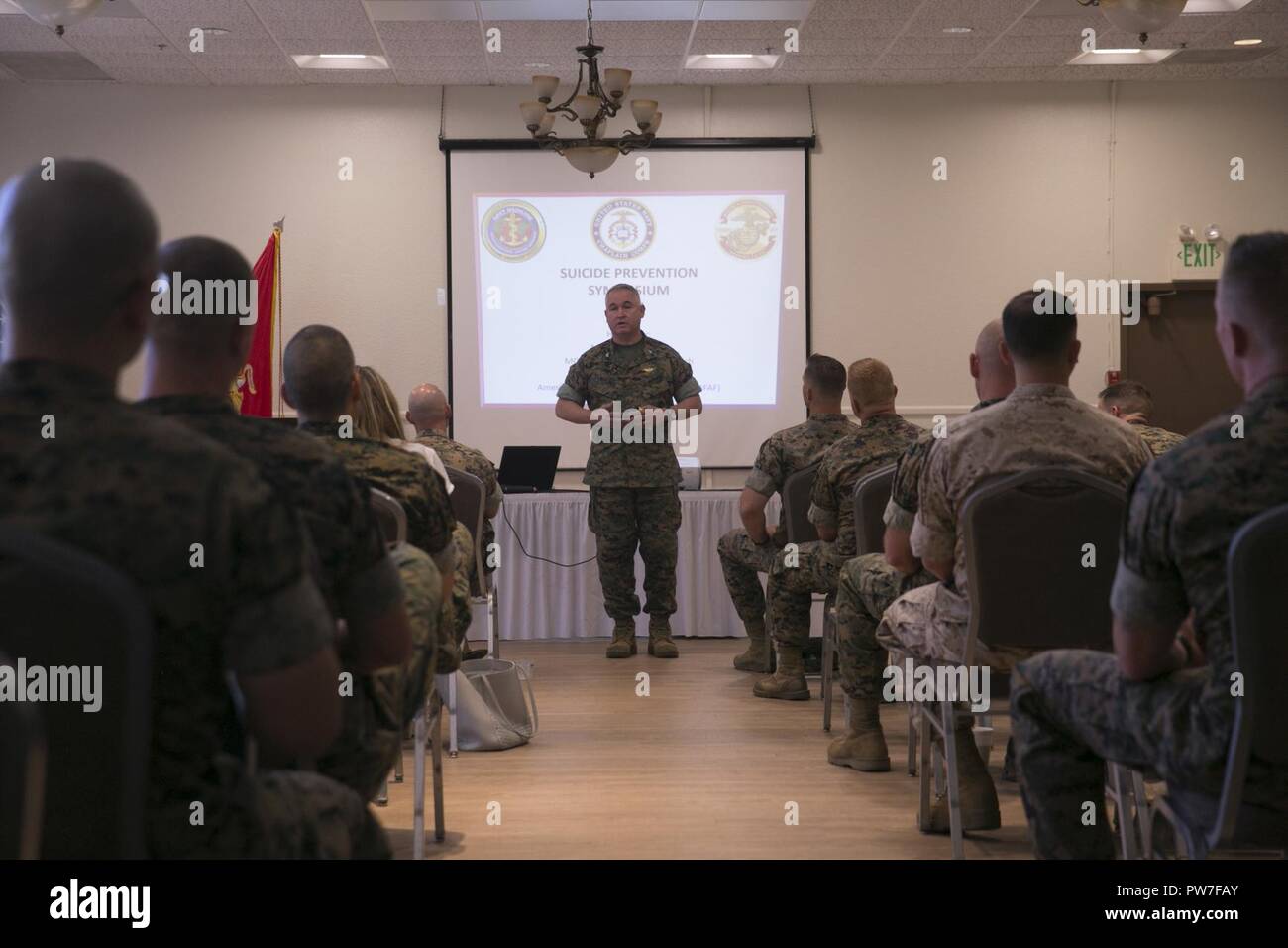 Col. Ricardo Martinez, chief of staff, speaks at the Suicide Prevention ...
