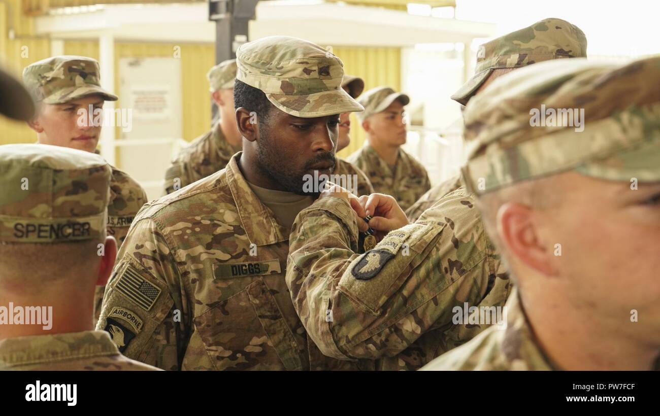 U.S. Army Private First Class DeMarco Diggs with Headquarters Platoon ...