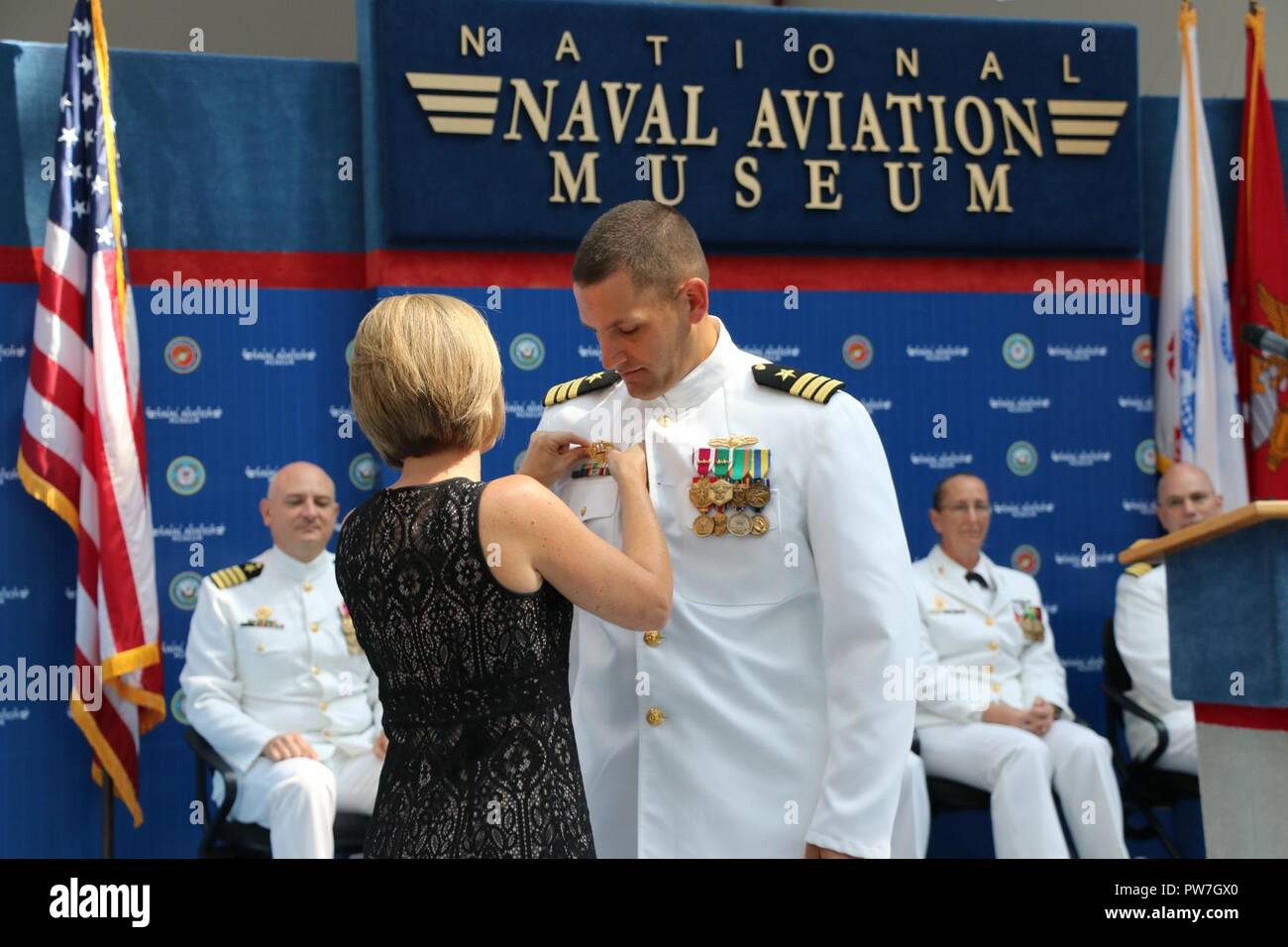 PENSACOLA, Fla. (Sept. 22, 2017) Cmdr. Chad Smith is pinned with the ...
