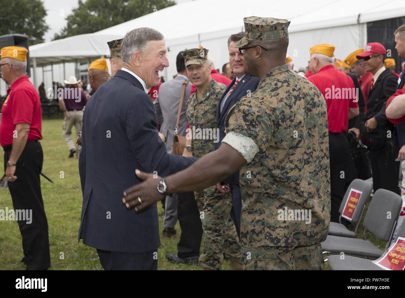 Retired U.S. Marine Corps Maj. Gen. Mike Regner, left, and Sgt. Maj ...