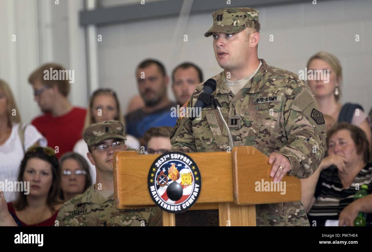 Capt. Kenneth Sprague of Urbana, Commander of the 3637th Support ...