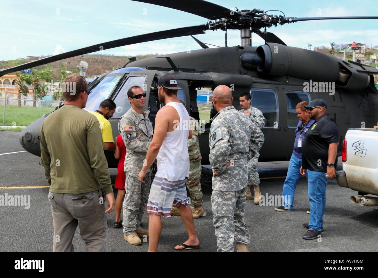 Airmen of the Puerto Rico National Guard depart from PRNG Army Aviation ...