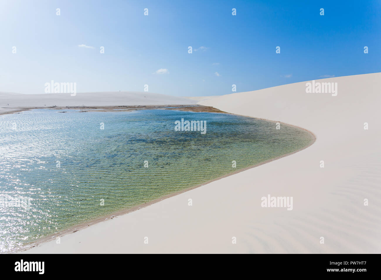 White sand dunes panorama from Lencois Maranhenses National Park ...