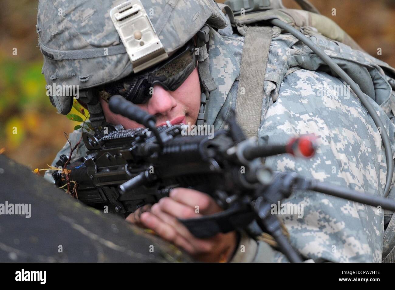 A soldier assigned to the 109th Transportation Company "Muleskinners ...