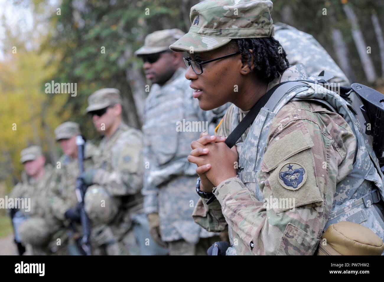Army Sgt. Shatavia Deas, assigned to the 109th Transportation Company ...