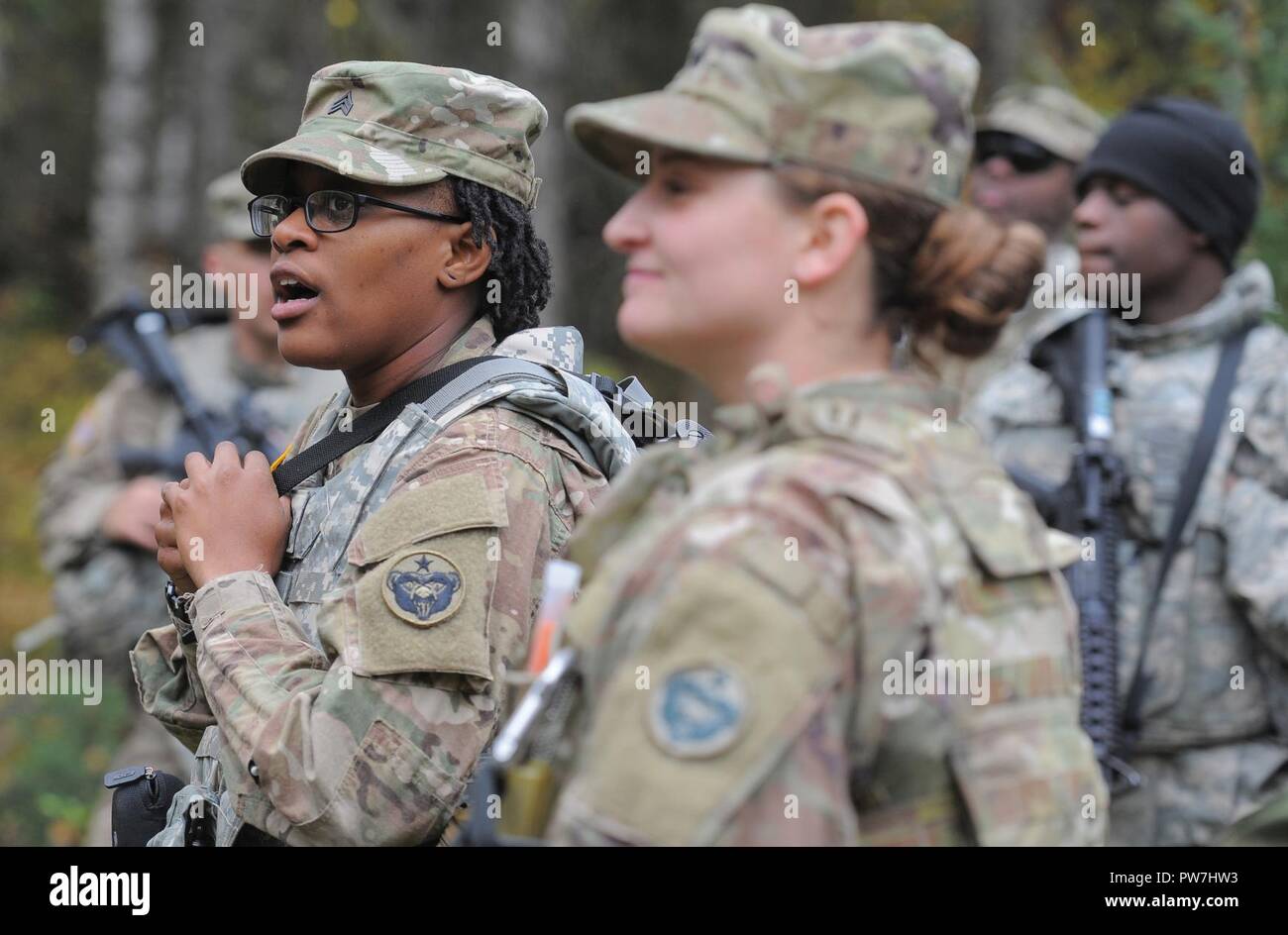 Army Sgt. Shatavia Deas, assigned to the 109th Transportation Company ...