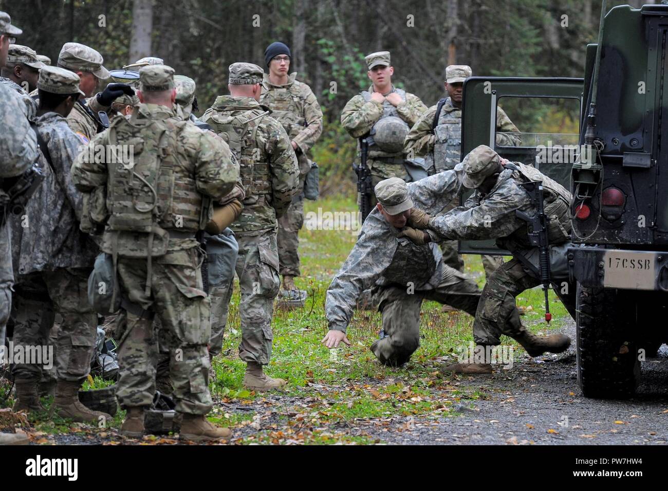 A soldier assigned to the 109th Transportation Company "Muleskinners ...