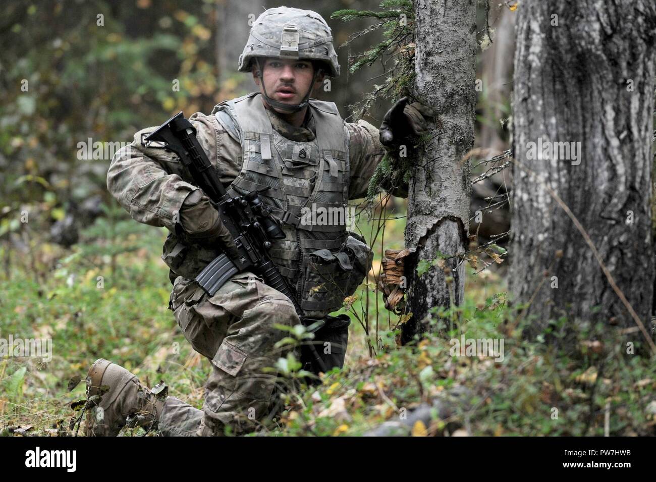 Army Staff Sgt. David Riley, assigned to the 109th Transportation ...