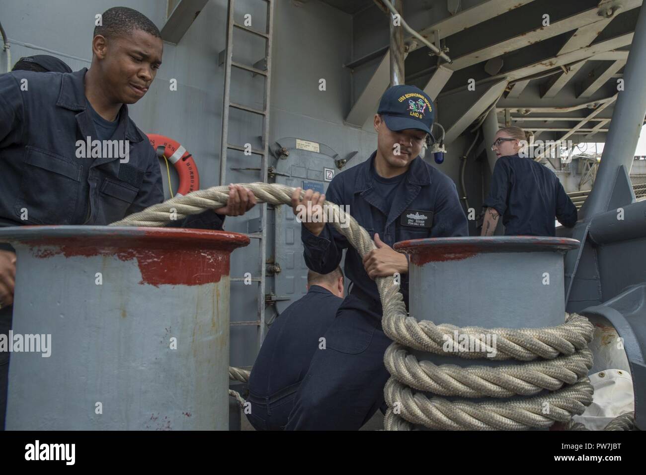 SASEBO, Japan (Sept. 25, 2017) Seaman Jordan Smith, left, from Clayton ...