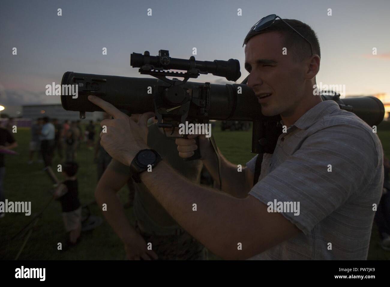 CAMP HANSEN, OKINAWA, Japan – Sgt. Hayden Blount holds the M3 Carl ...