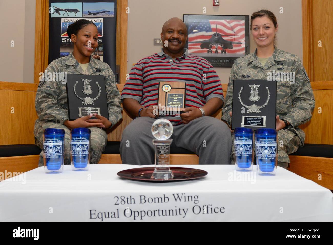 (From left to right) Tech. Sgt. Janay Stokes, Donald Bell, and Staff ...