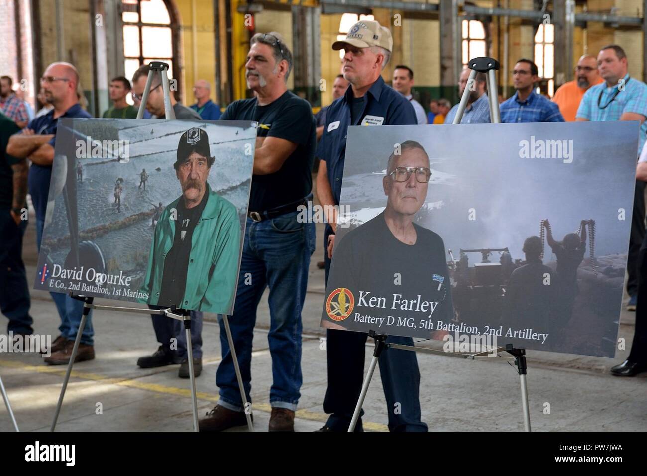 Town hall photos of Arsenal Vietnam War Veterans Dave O'Rourke, left ...