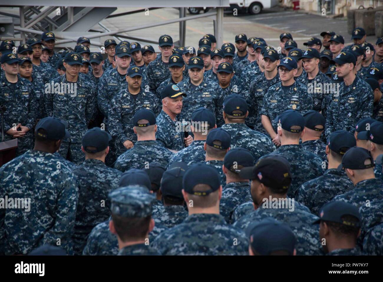 SASEBO, Japan (September 25, 2017) Vice Adm. Tom Rowden, commander ...