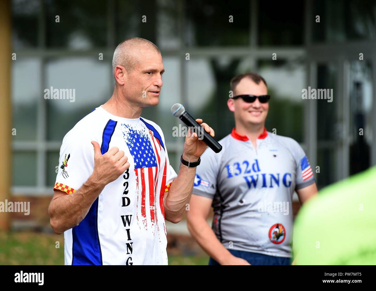 Col. Shawn Ford, commander 132d Wing, address members of the Iowa Army ...