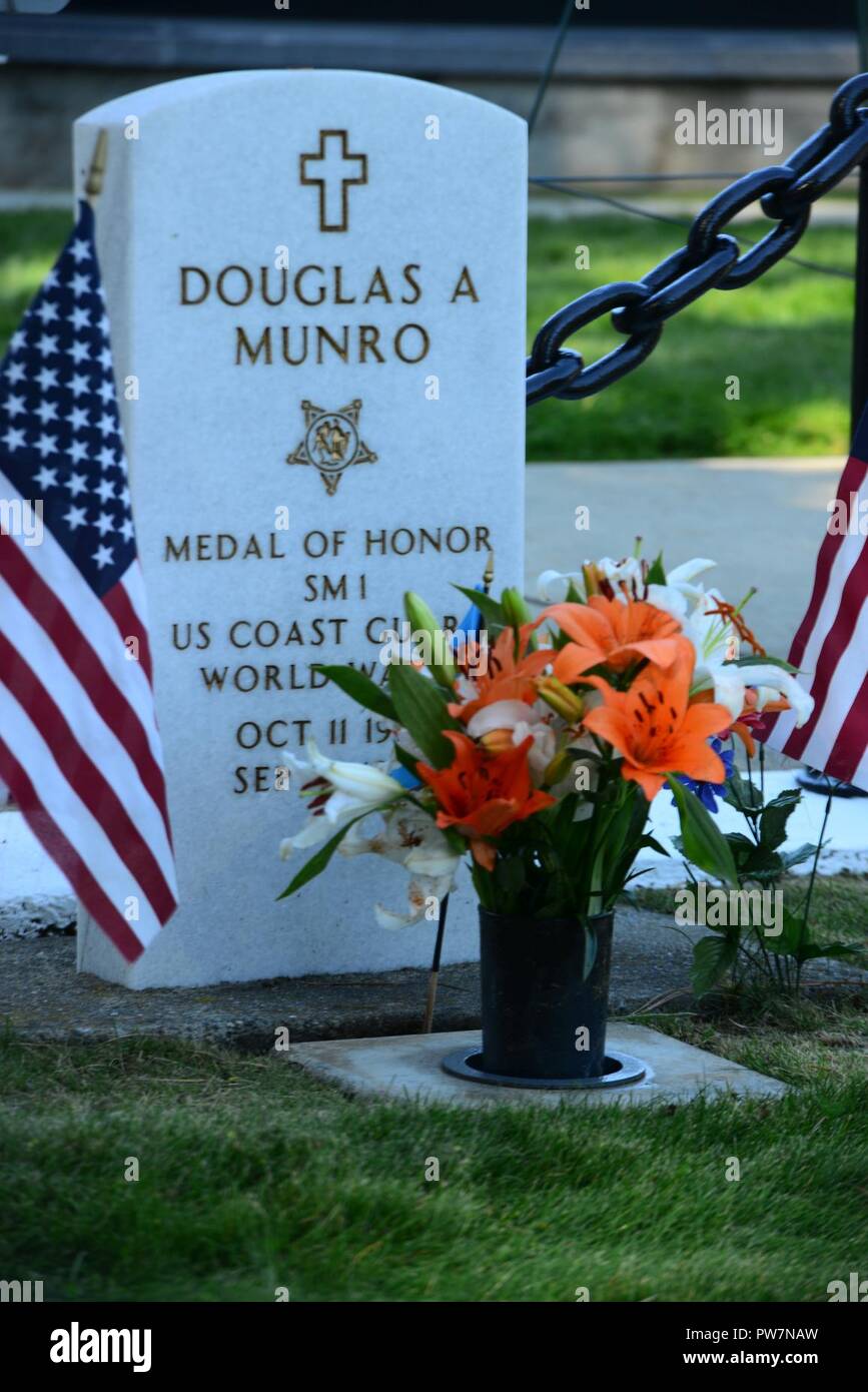 The headstone for the grave of Coast Guard Signalman First Class ...