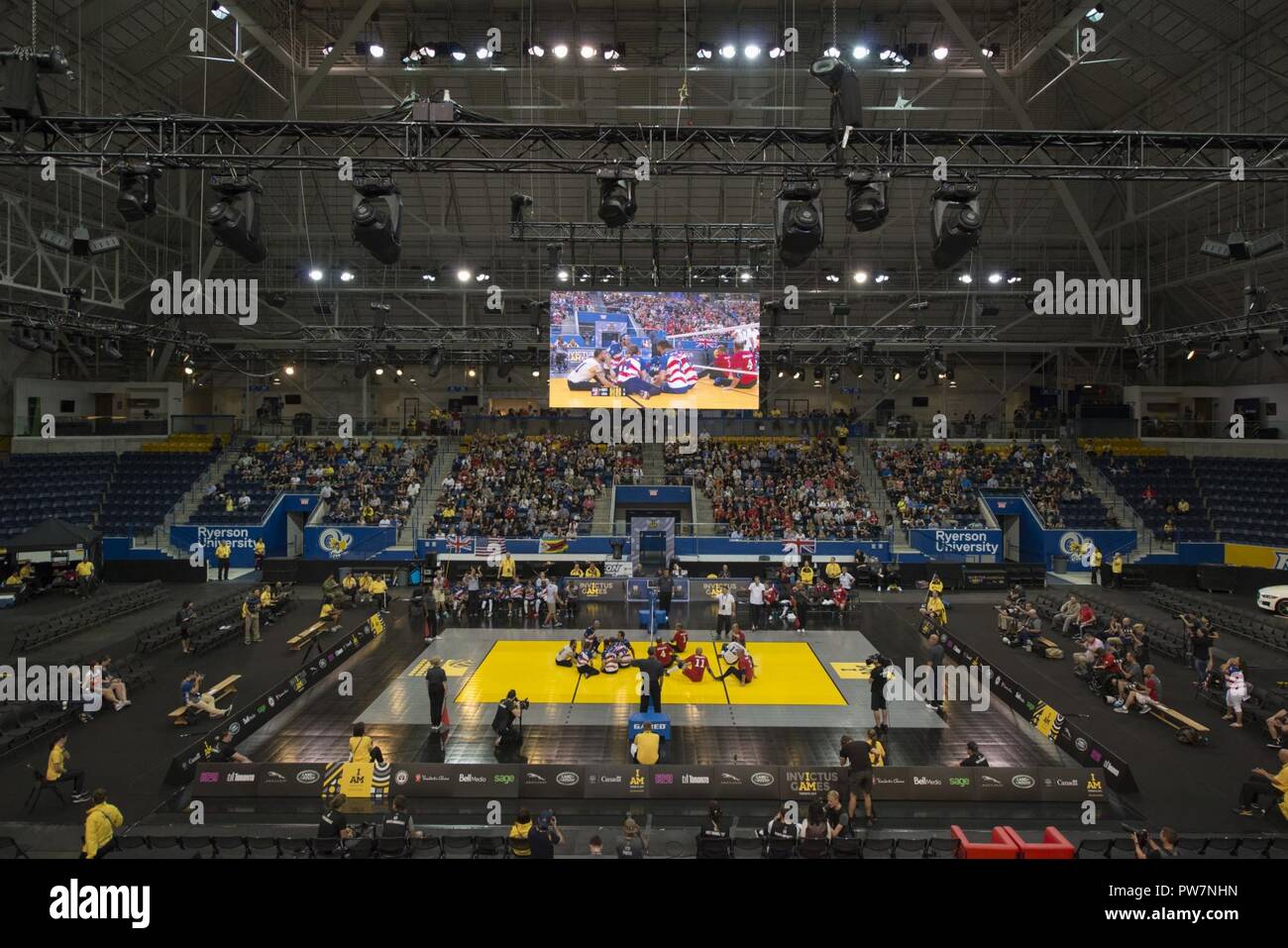 Athletes compete in Sitting Volleyball at the Mattamy Athletics Center ...