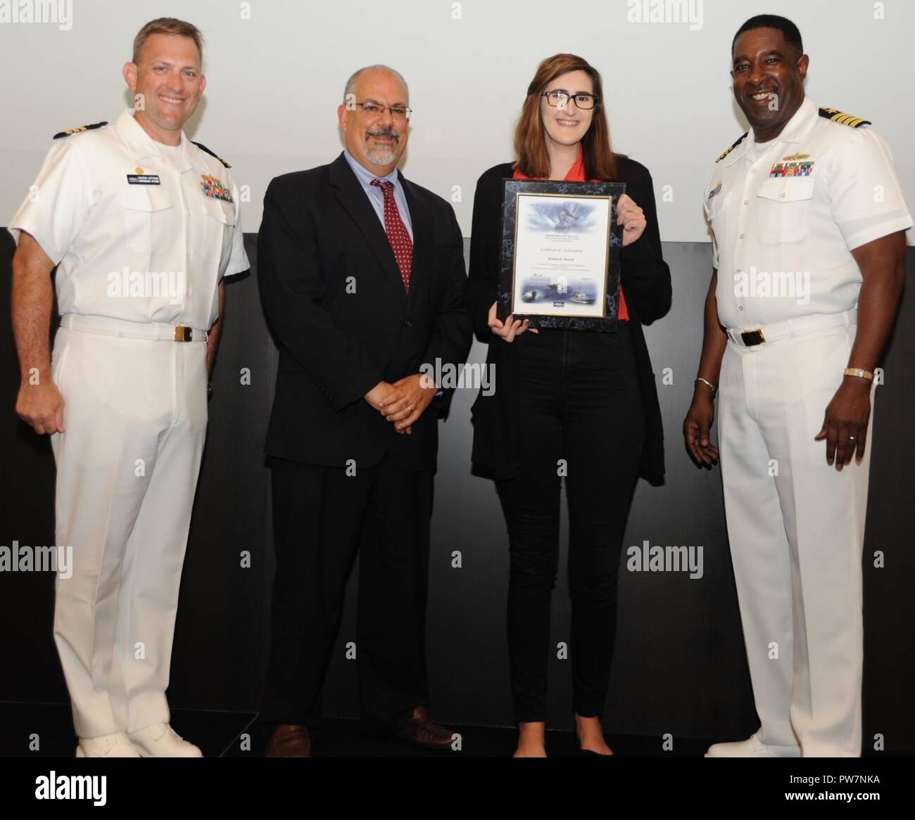 DAHLGREN, Va. - Kimberly Howell receives her certificate of achievement ...