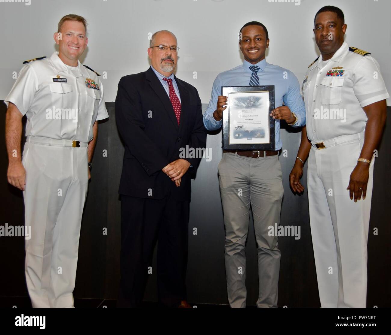 DAHLGREN, Va. - James Finnie receives his certificate of achievement ...