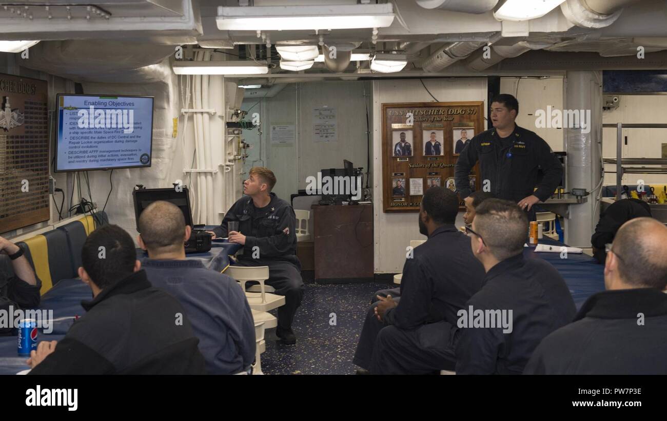 ATLANTIC OCEAN (Sept. 25, 2017) Chief Damage Controlman Jerami Rathbun ...