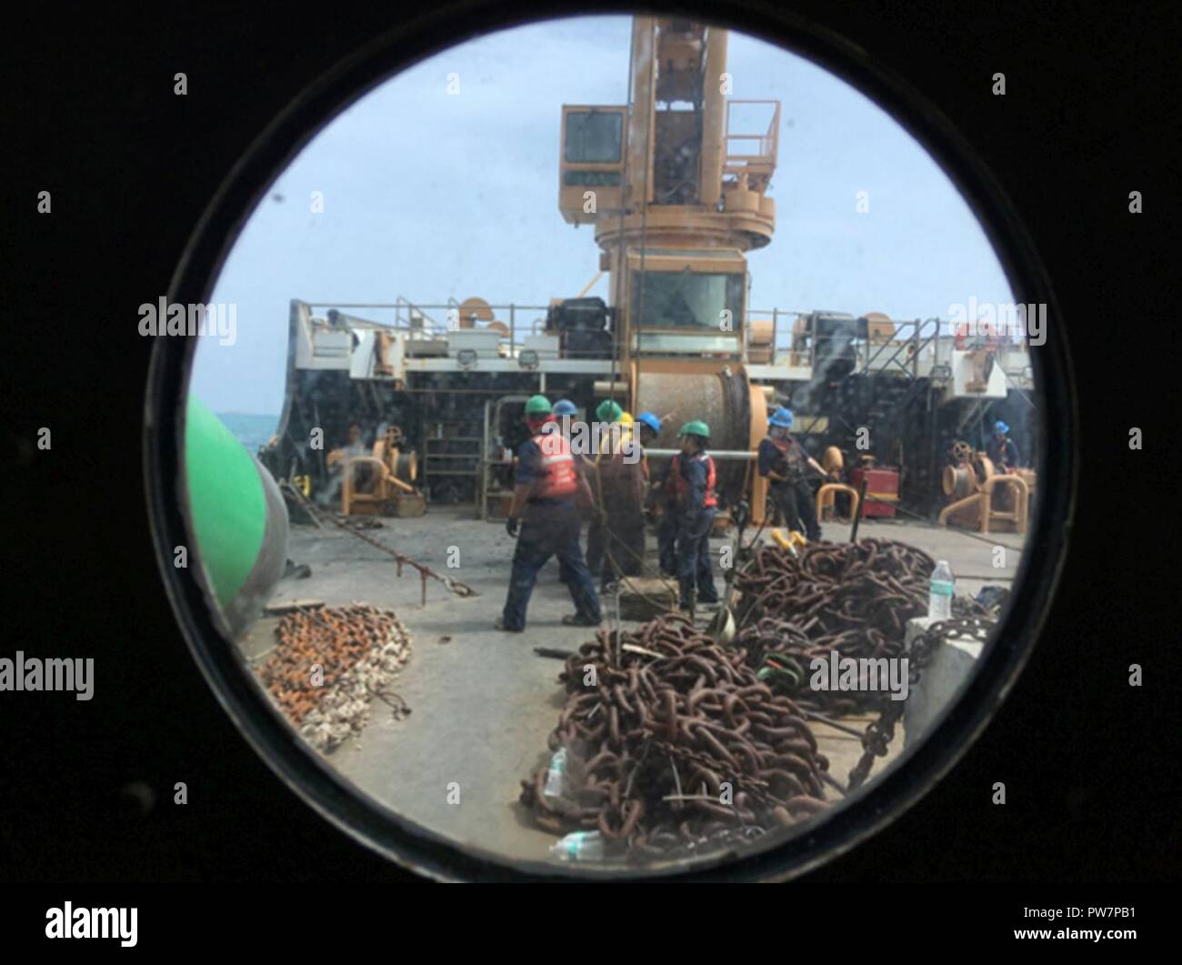 The crew of the Coast Guard Cutter Elm restores aids to navigation ...
