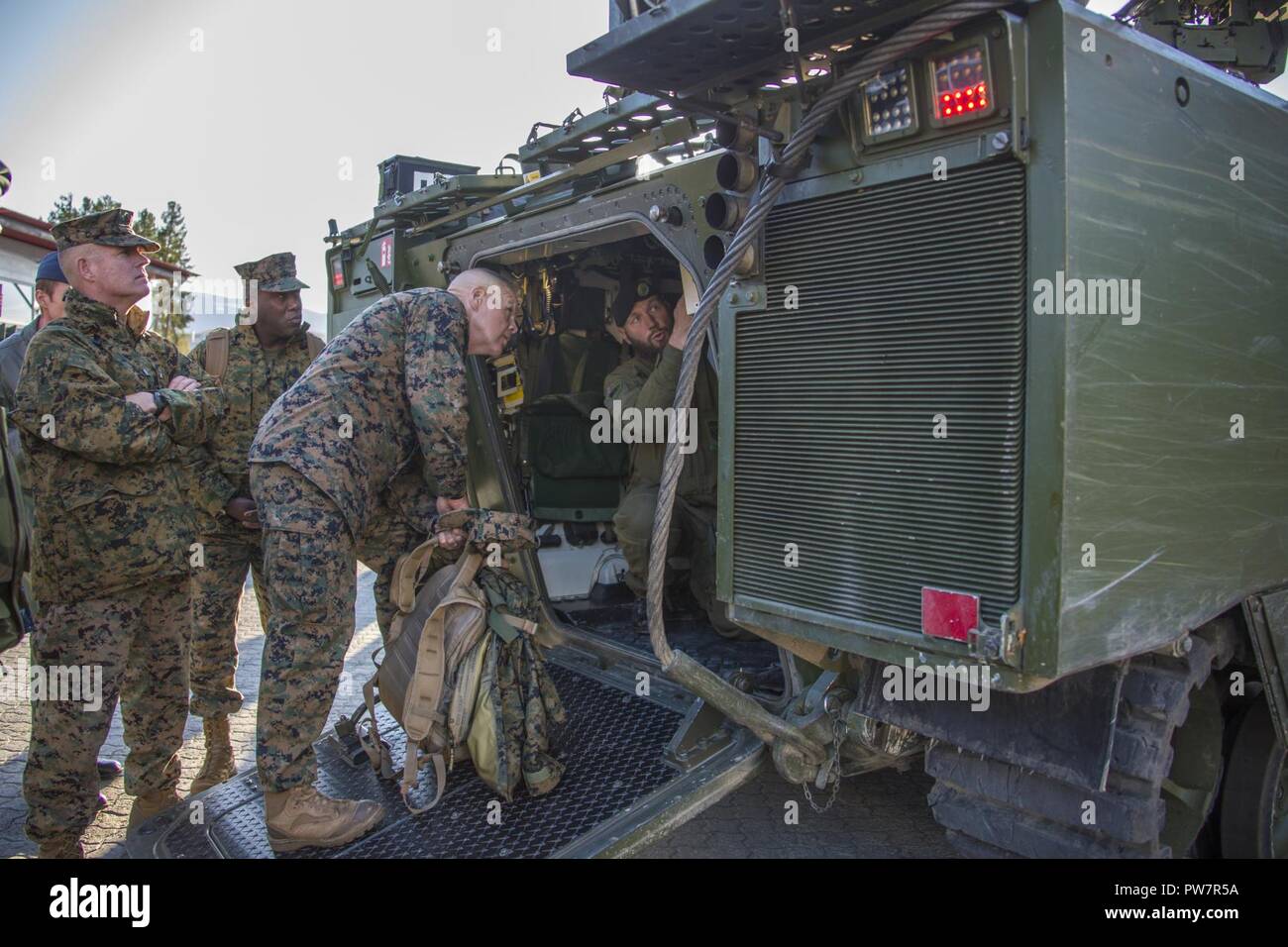 Commandant of the Marine Corps Gen. Robert B. Neller observes static ...