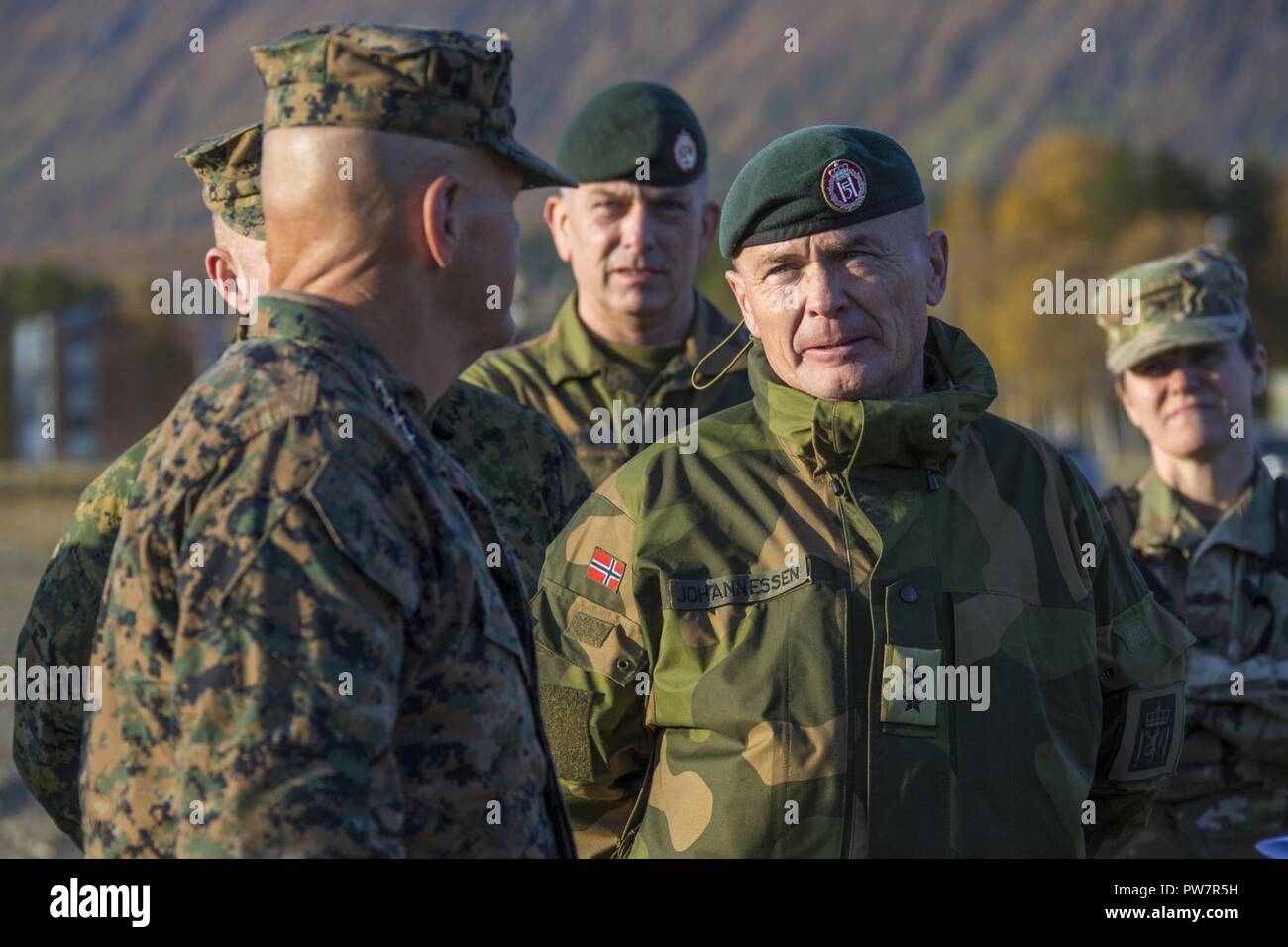 Norwegian Army Maj. Gen. Odin Johannessen, chief of staff, right ...