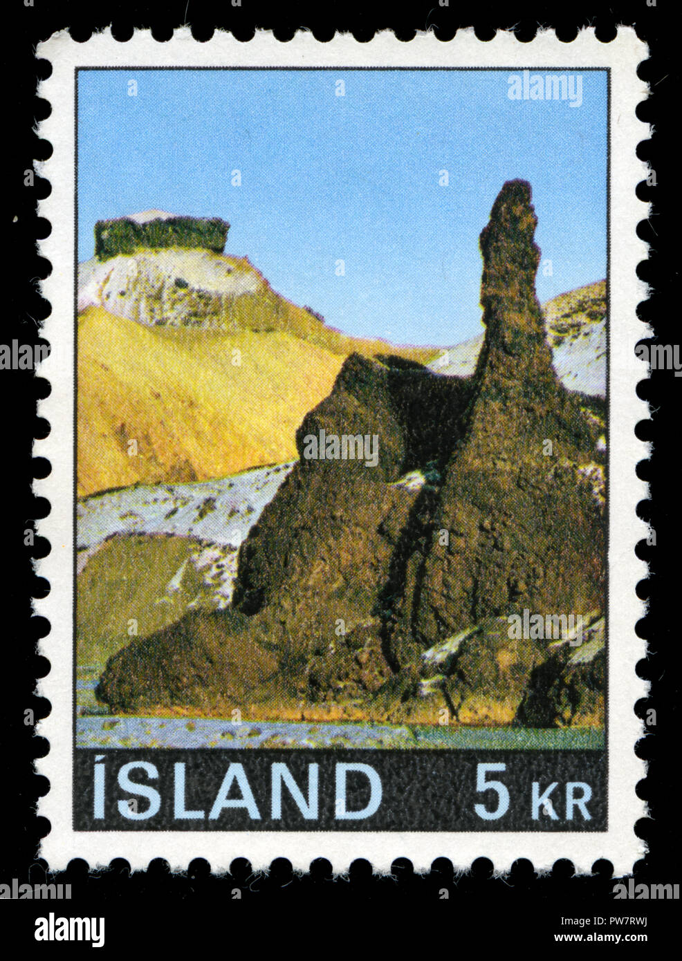 Postmarked stamp from Iceland in the Landscapes series issued in 1970 ...