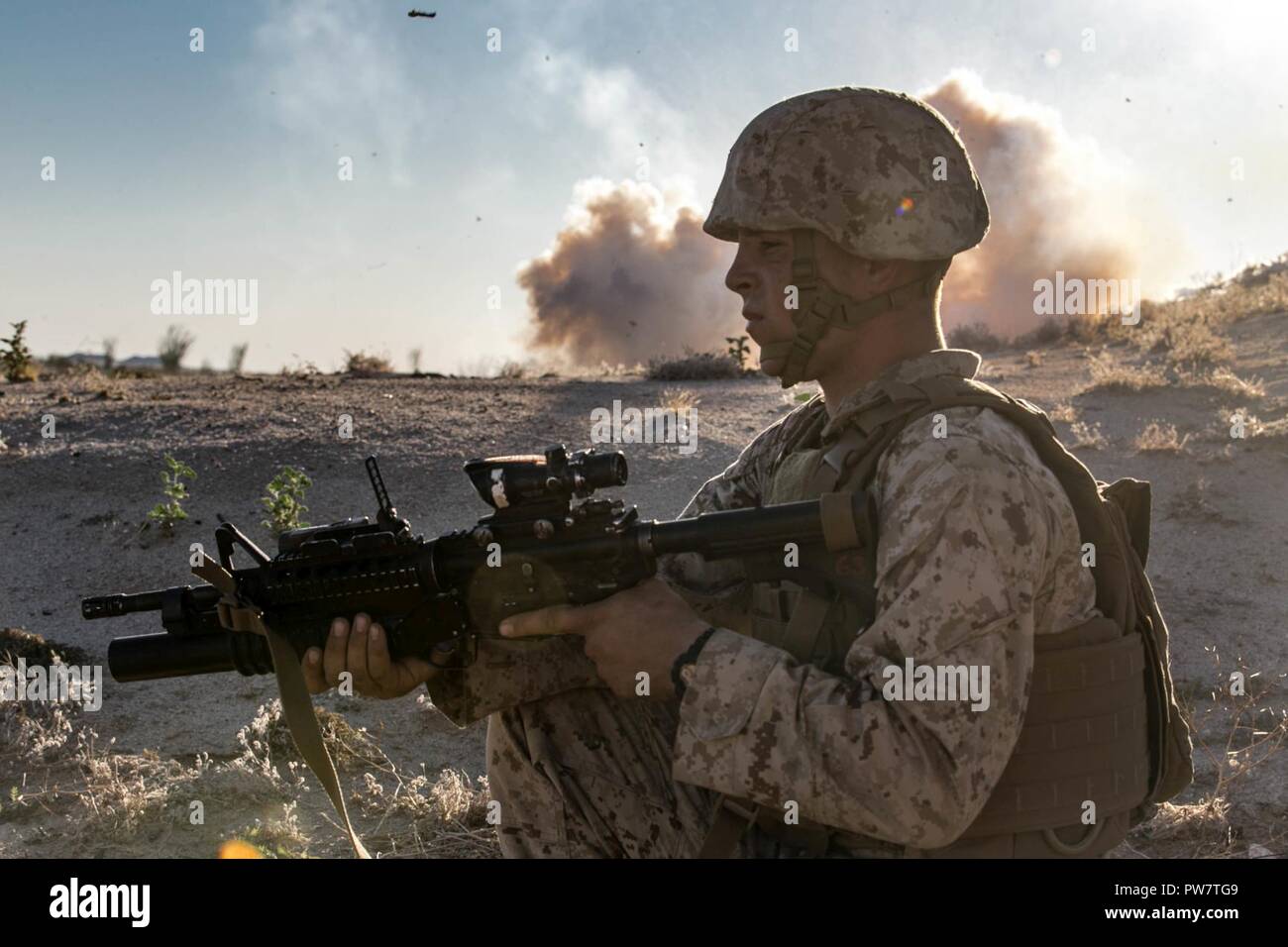 U.S. Marines Corps Pfc. Clay Fitzpatrick, a field radio operator with ...