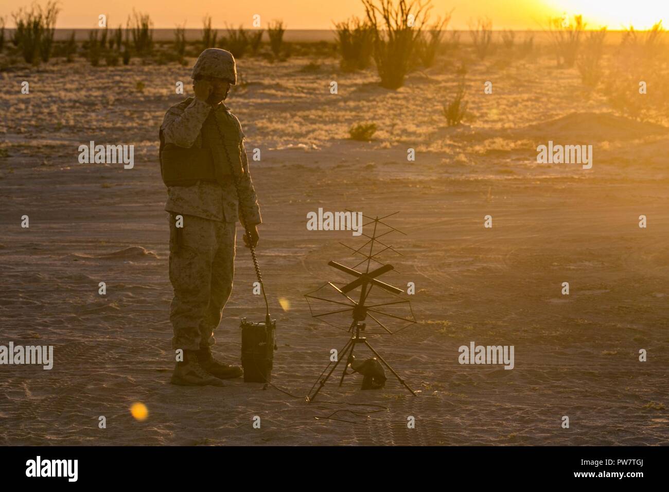 U.S. Marines Corps Pfc. Clay Fitzpatrick, a field radio operator with ...