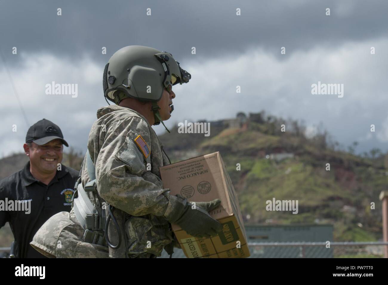U.S. Army Specialist Edwin Guzman, Blackhawk mechanic for the Puerto ...