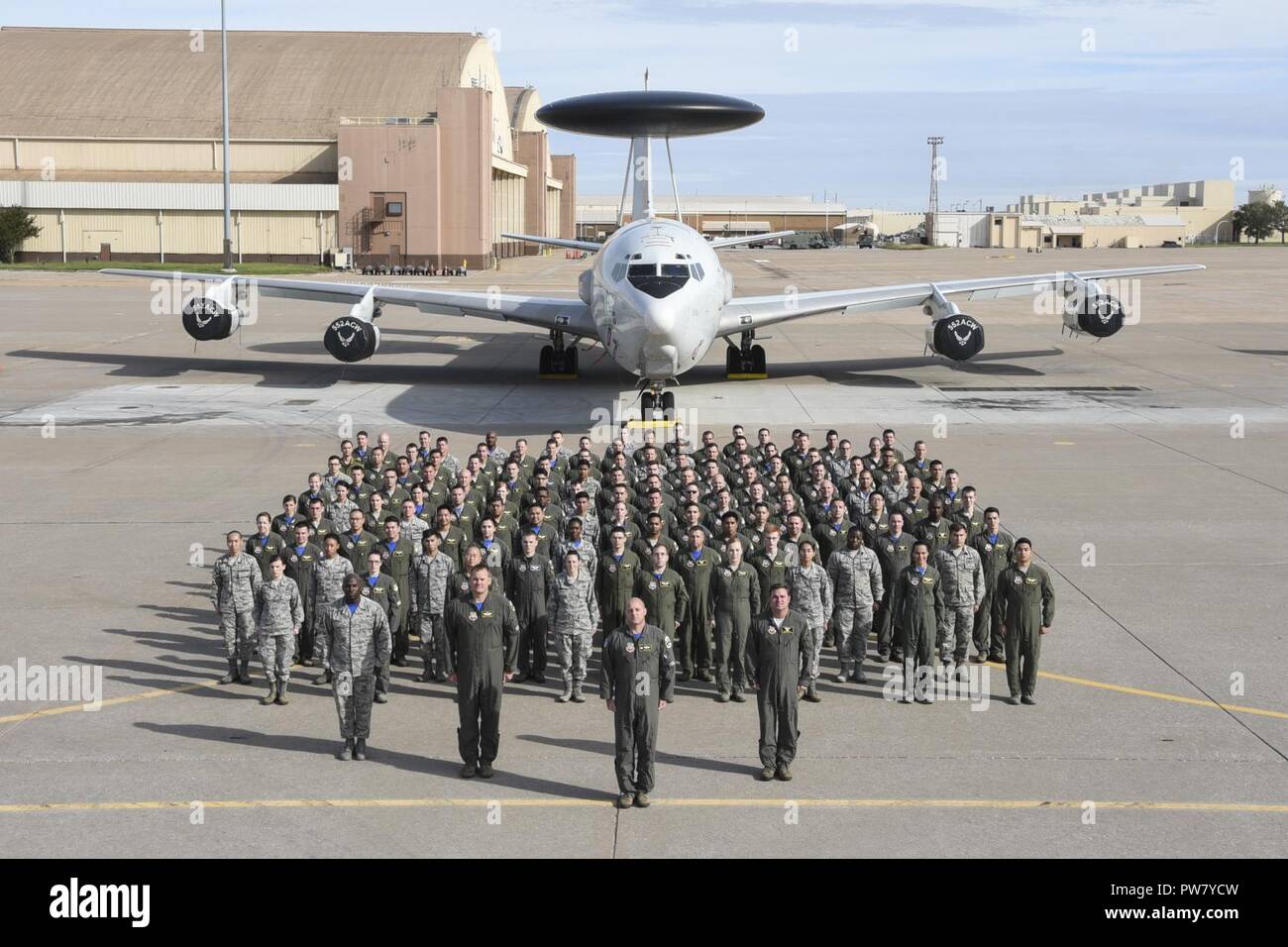 Photo showing personnel from the 963rd Airborne Air Control Squadron ...
