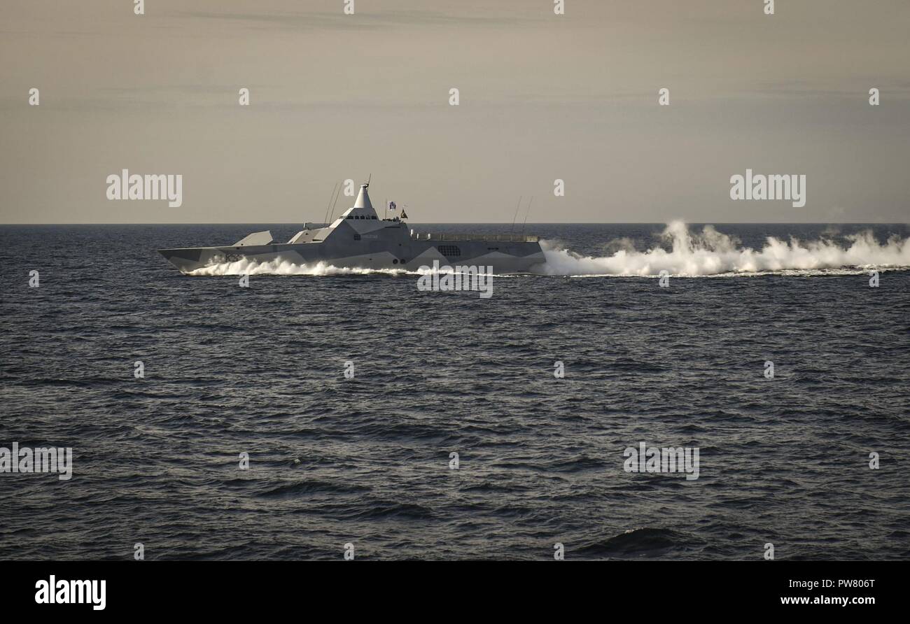 BALTIC SEA (Sept. 27, 2017) The Swedish Visby-class corvette HSwMS ...