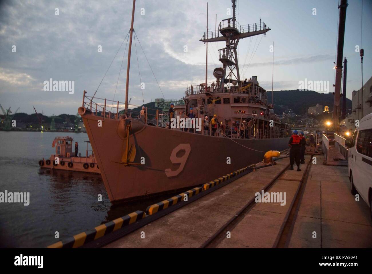 SASEBO, Japan (Sept. 29, 2017) Sailors assigned to the Avenger-class ...