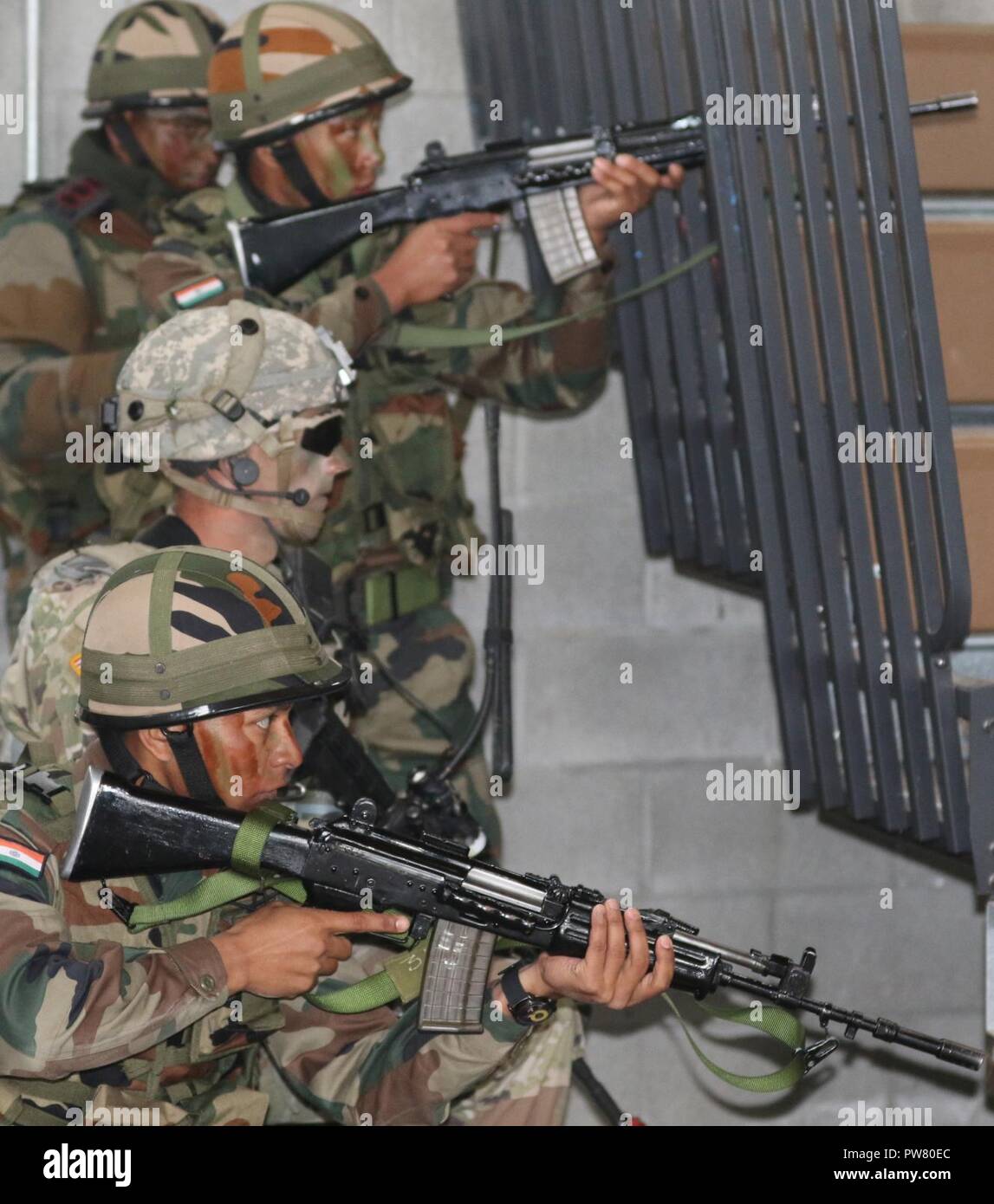 Soldiers from the Indian Army 2/11 Gorkha Rifles and a U.S. Soldier ...