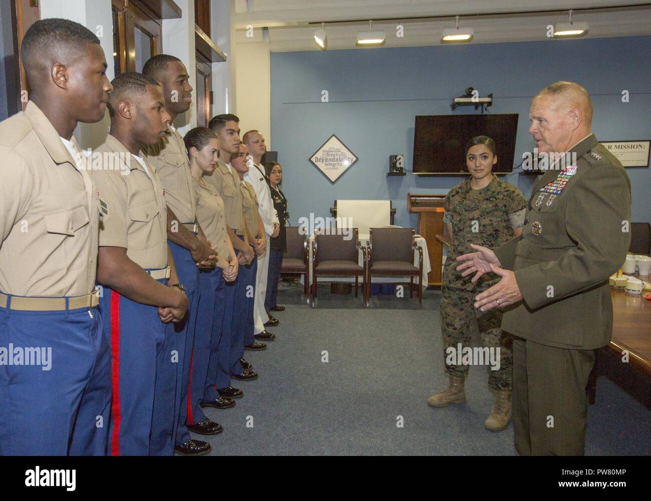 Commandant of the Marine Corps Gen. Robert B. Neller, right, speaks ...
